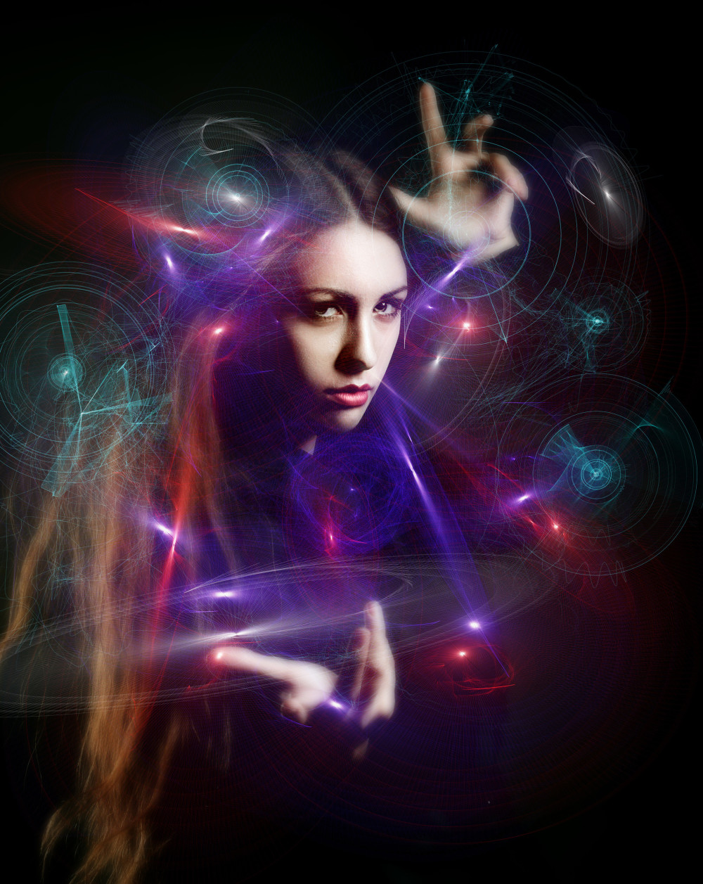 Beautiful young witch casting a spell » Shift Art